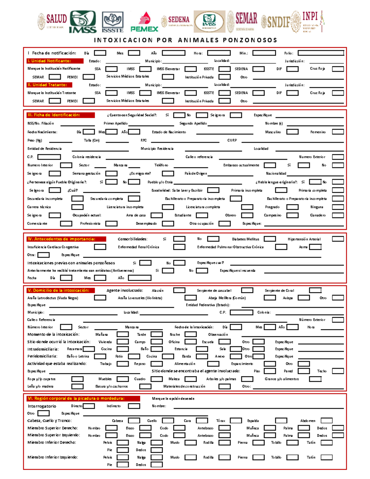 Formato De Intoxicación Por Animales Ponzoñosos 2025 Studocu