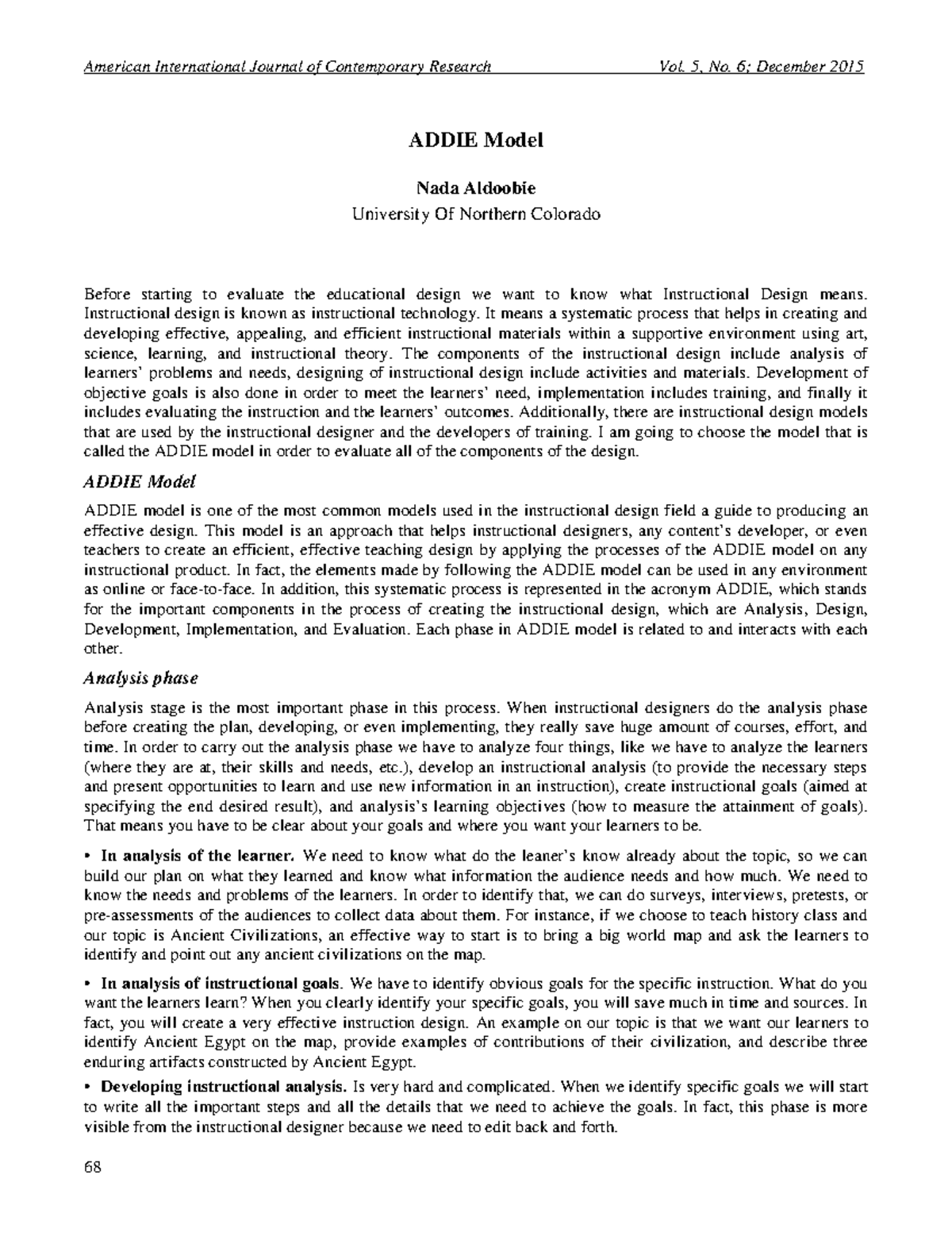 ADDIE Model for Instructional Design: An In-Depth Study Guide - Studocu