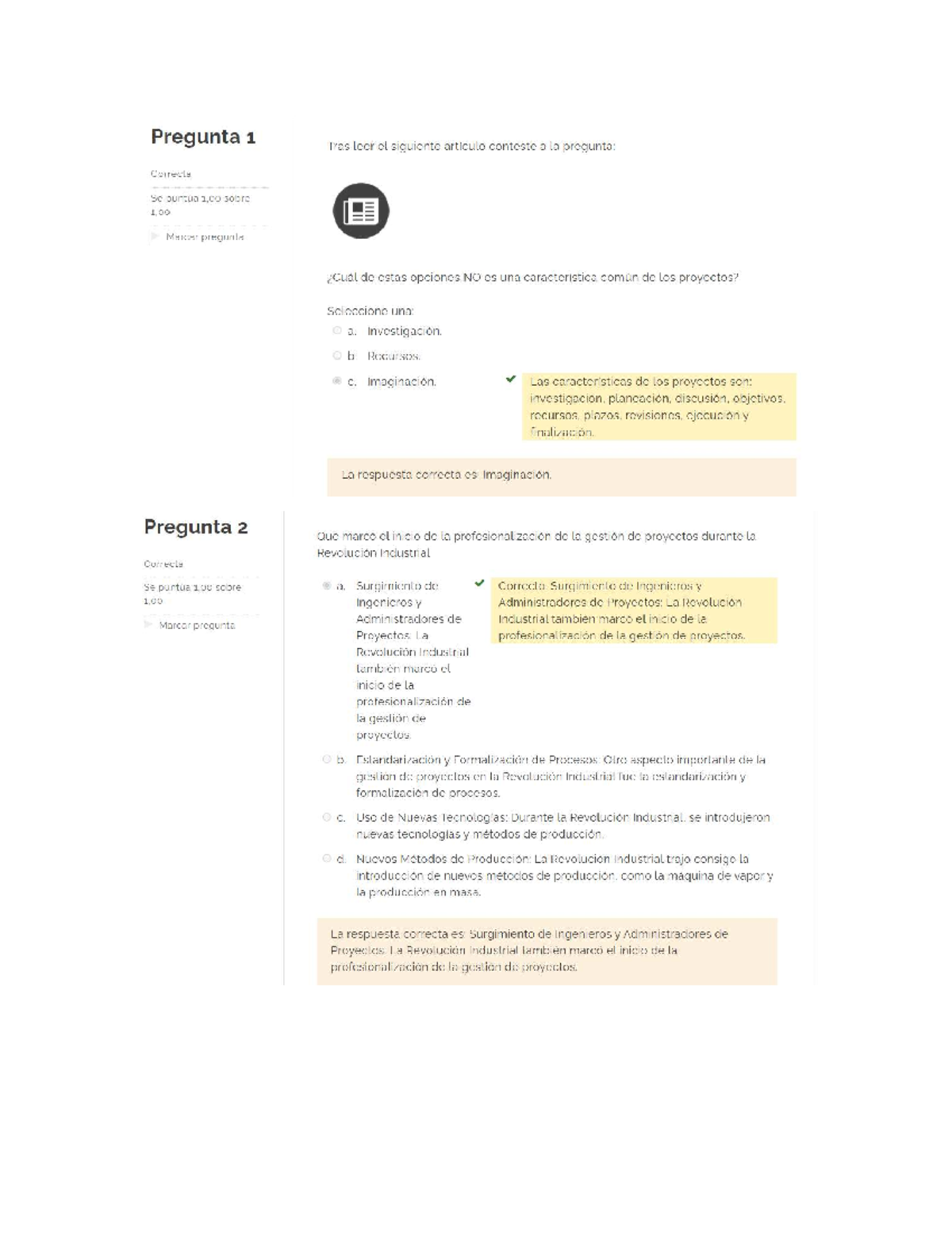 Evaluación Unidad 1: Gestión de Proyectos - Preguntas y Respuestas ...