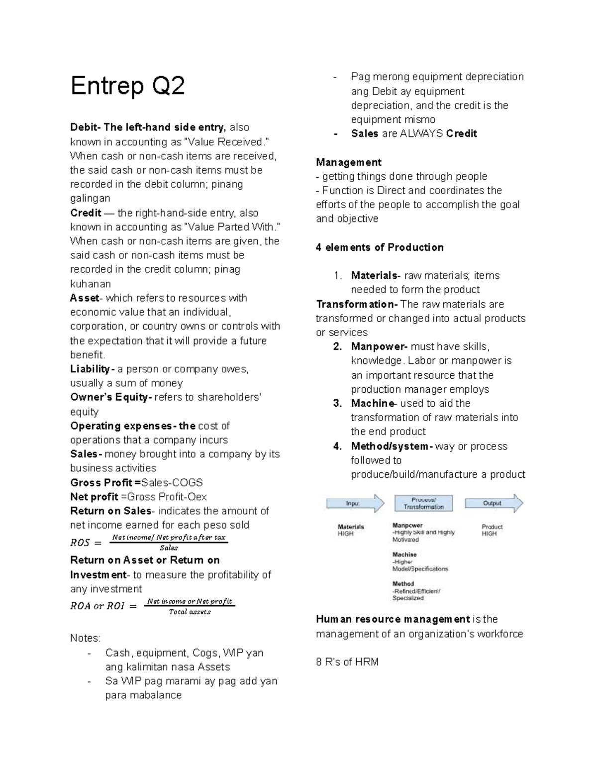 Entrep-Q2: Comprehensive Reviewer on Accounting Principles and ...