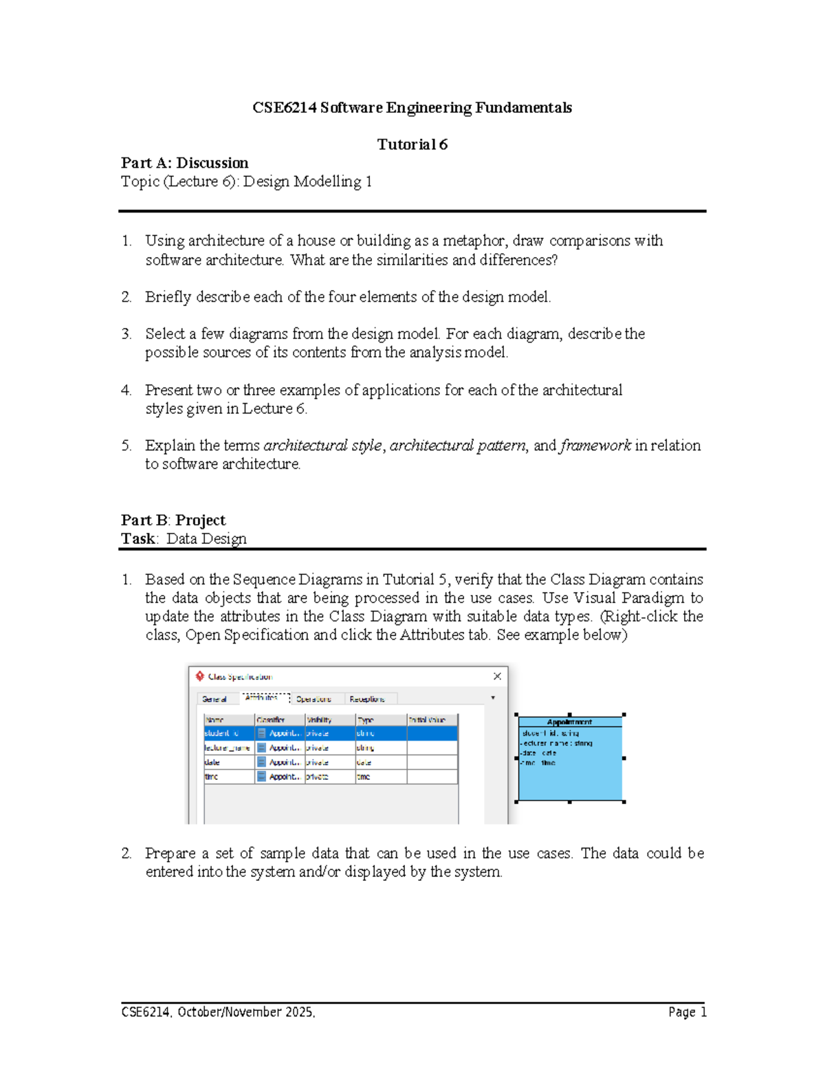 CSE6214 Software Engineering Fundamentals: Tutorial 6 Discussion & Data ...