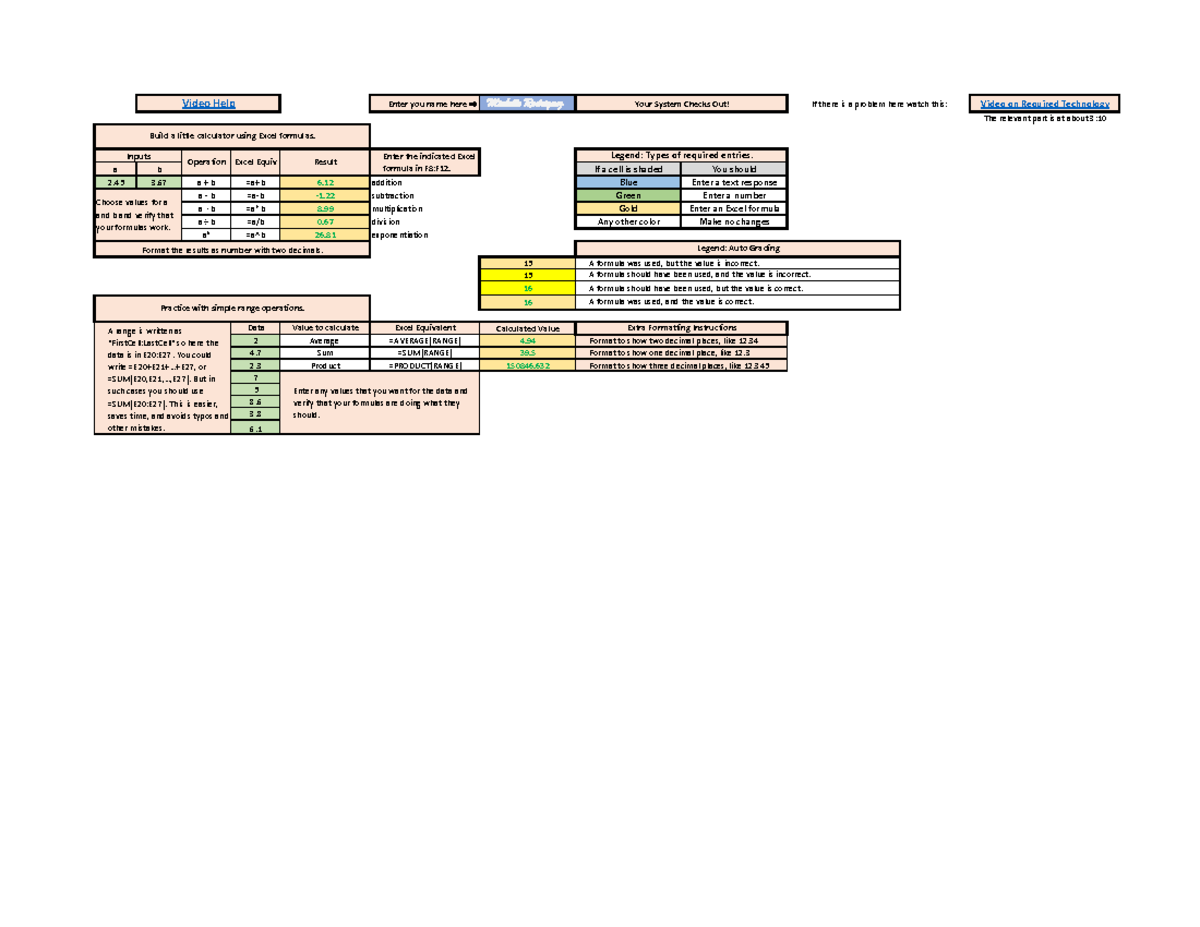 Topic 1 DQ 1 - Excel Template for Basic Arithmetic Operations - Studocu