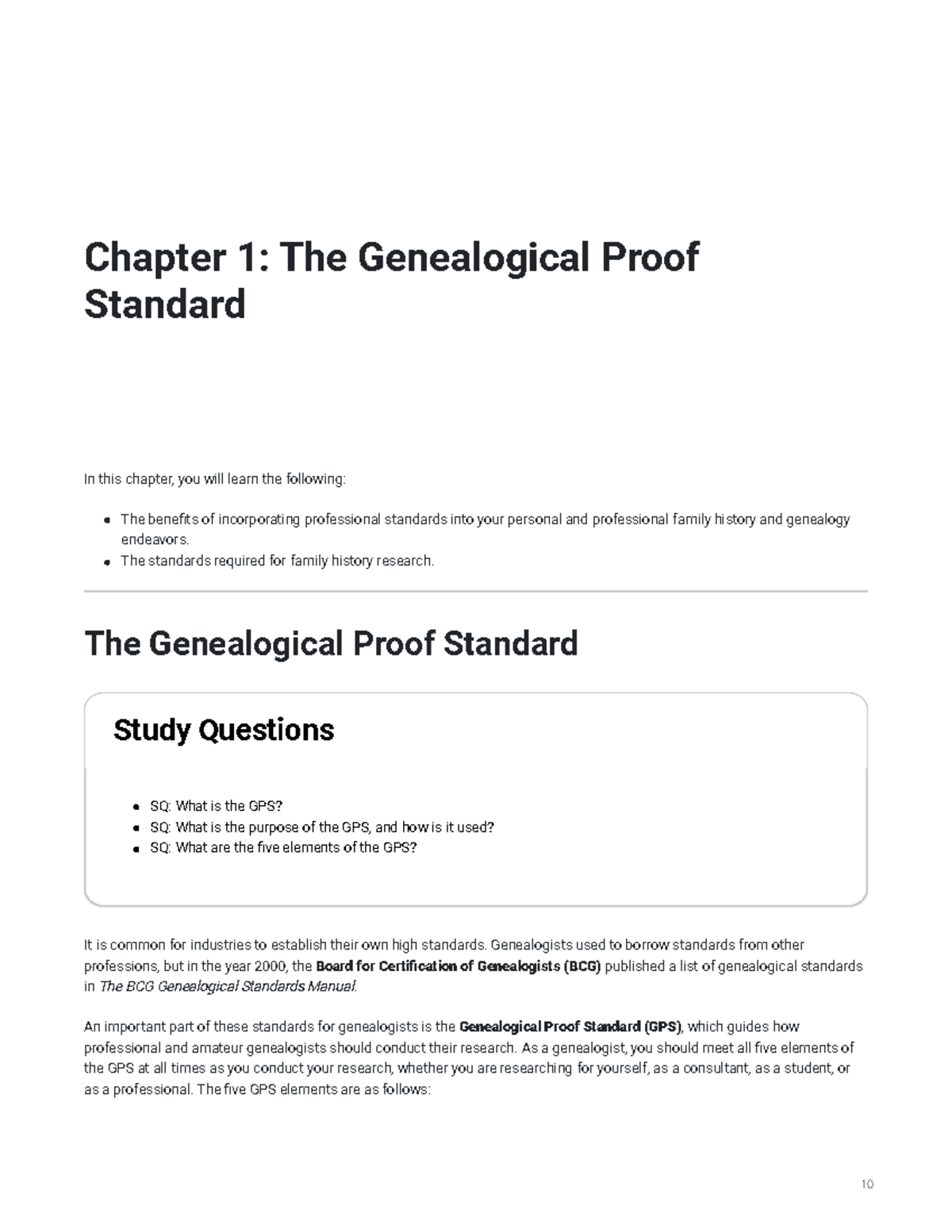 W01.2 Study Ch1: Understanding the Genealogical Proof Standard - Studocu