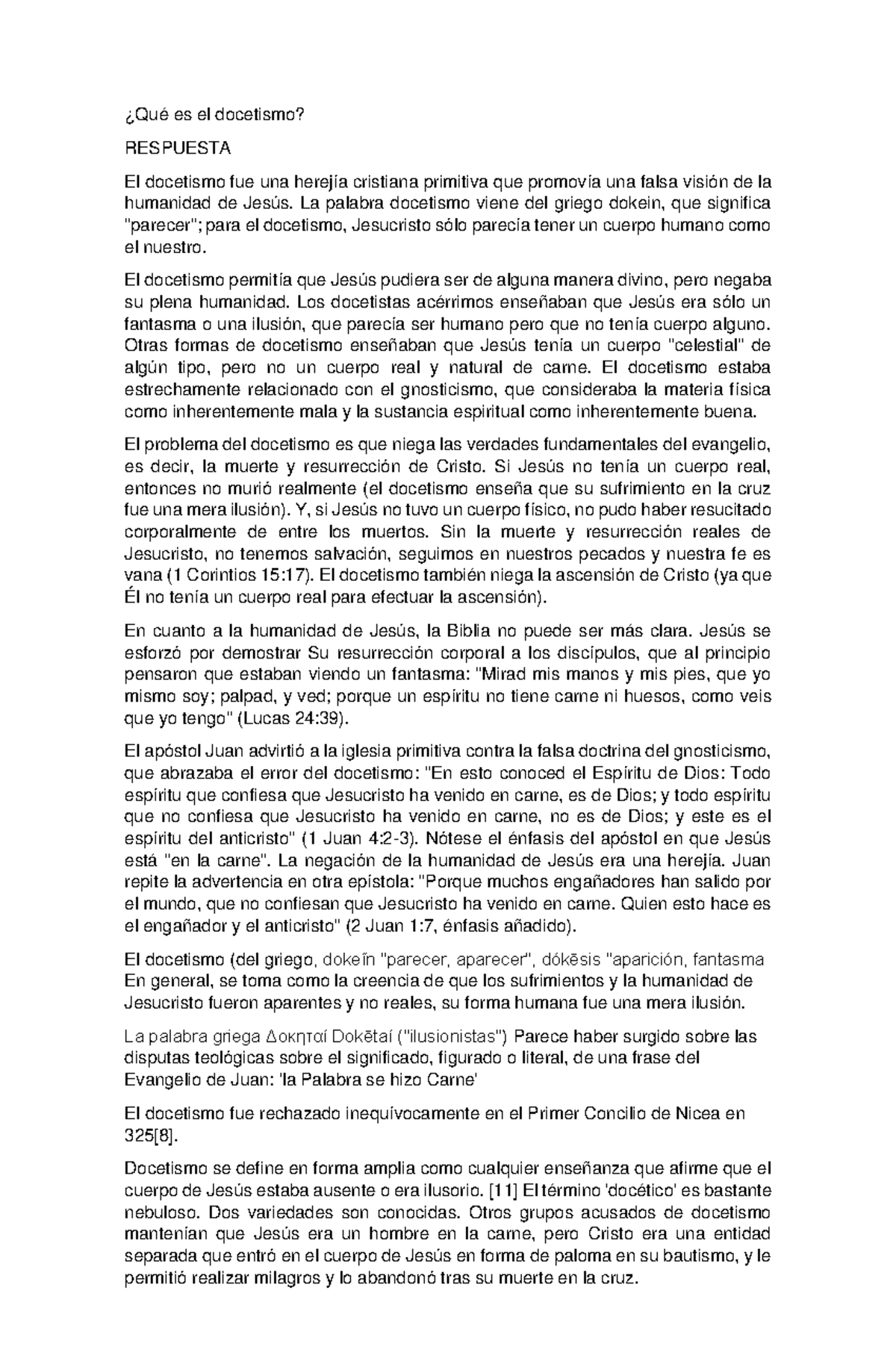 El Docetismo: Una Herejía Cristiana y sus Implicaciones Teológicas ...