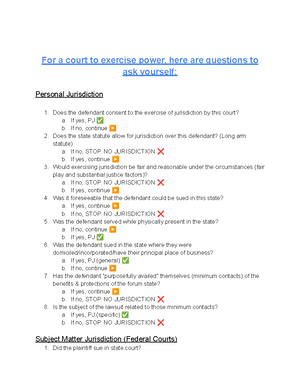 Civil Procedure - Outline Final - Civil Procedure – Outline & Issue ...