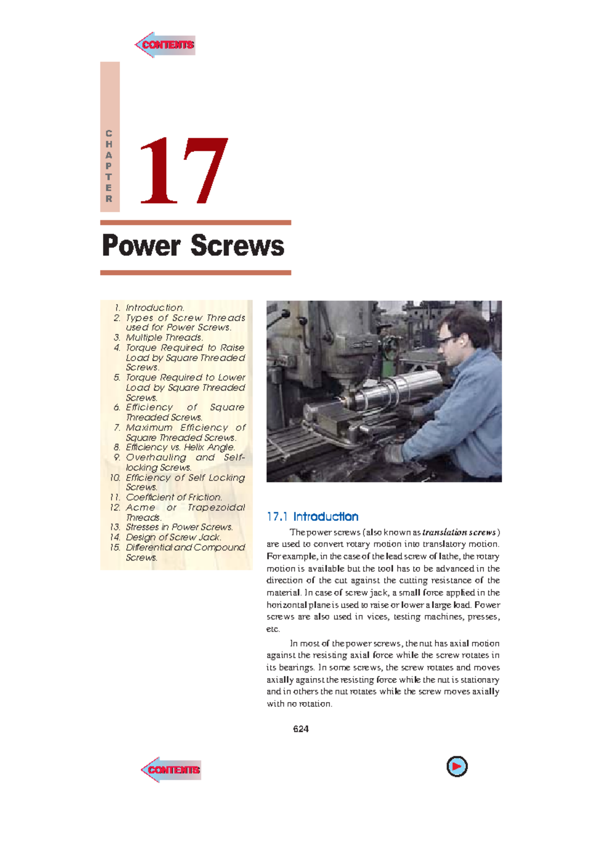Power Screws Calculations - 624 C H A P T E R n A Textbook of Machine ...