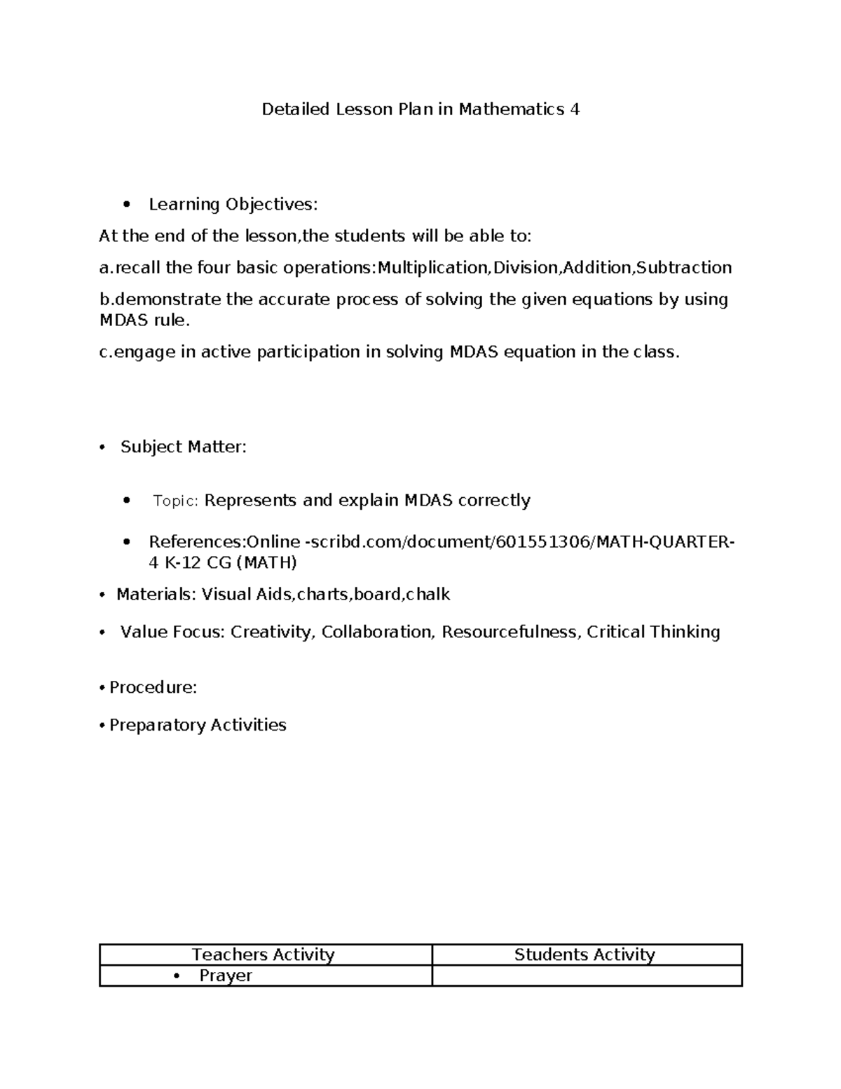 Tmath-DLP - Detailed lesson plan in math - Detailed Lesson Plan in ...