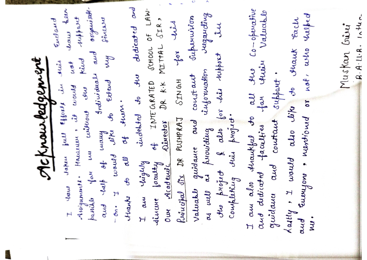 Moot Court Practical File 10th semester - Acknowledgement taken full ...