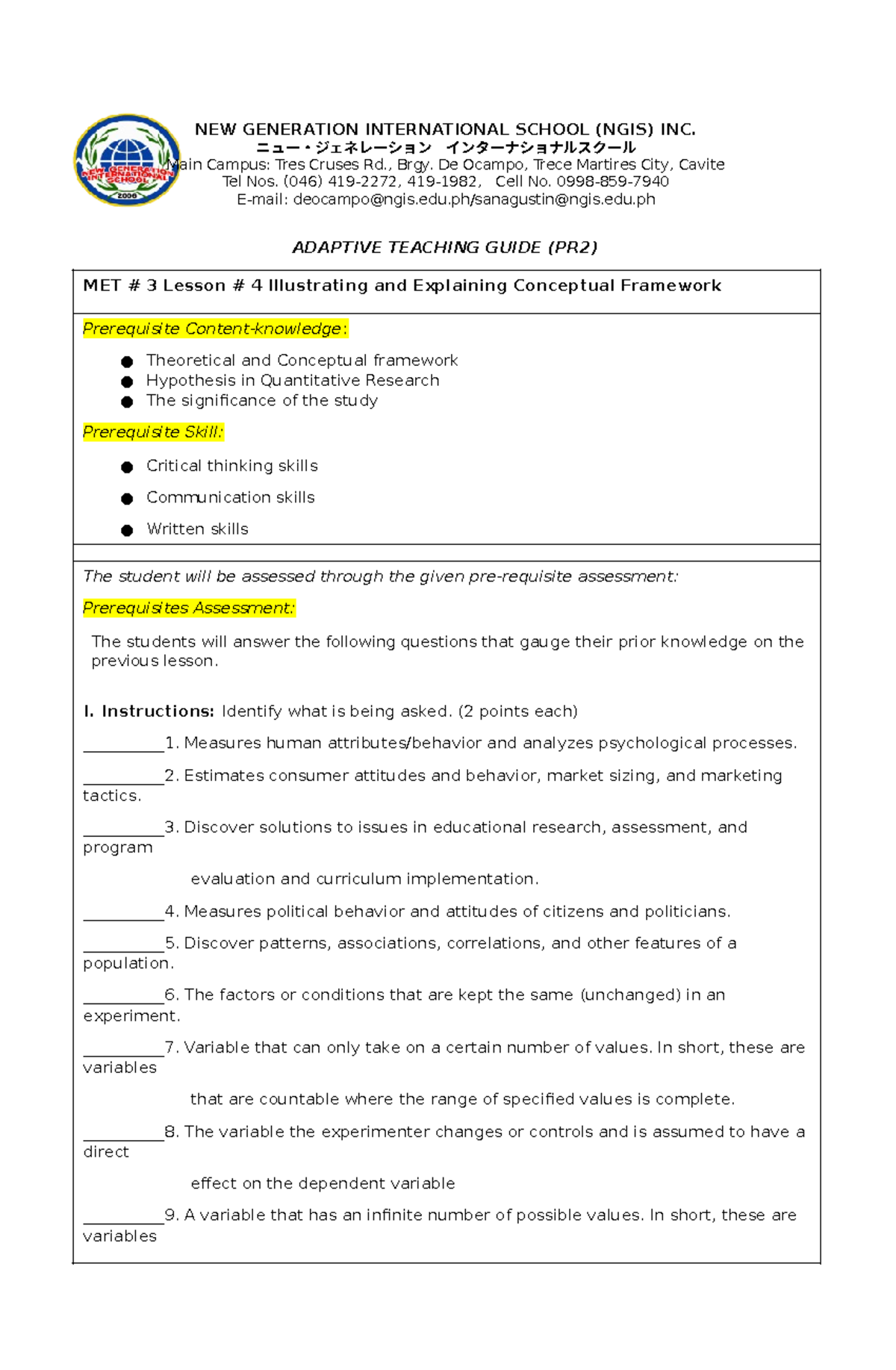 ATG- PR1- Lesson 4 - NEW GENERATION INTERNATIONAL SCHOOL (NGIS) INC ...