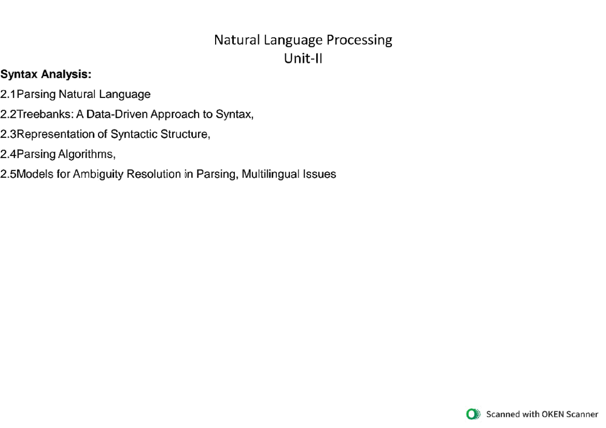 NLP unit-2 - Natural language processing easy to understand - Natural Language Processing Syntax ...