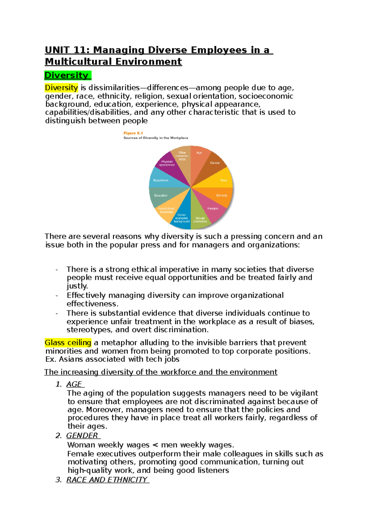 Unit 11 - Effective Management of Diversity in Multicultural Workspaces ...
