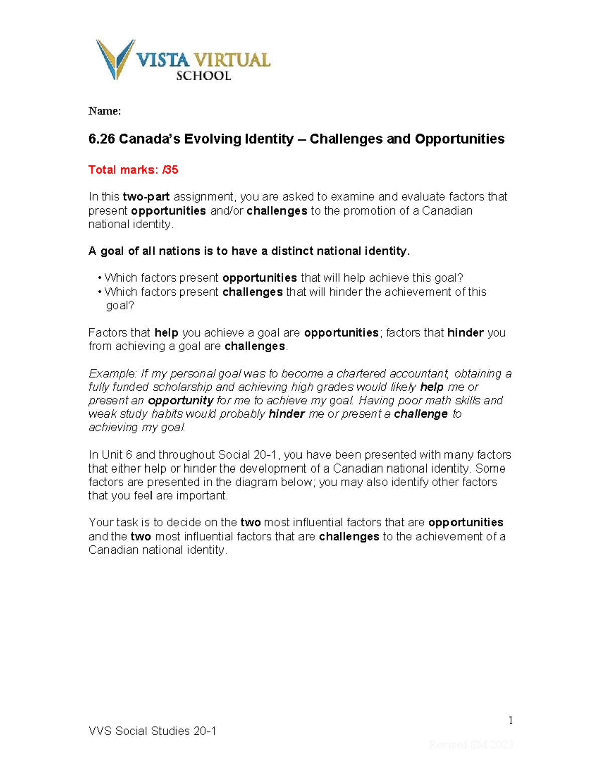 6.26 Canada's Evolving Identity: Challenges & Opportunities Assignment ...