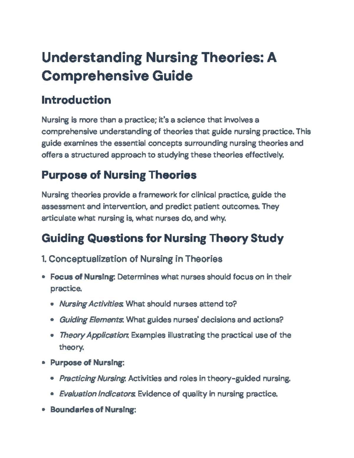 Nursing Theories: A Comprehensive Study Guide for Nursing Practice ...