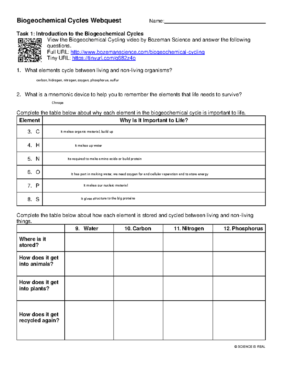 Aaron Logue - Biogeochemical Cycles Webquest - JMK - Biogeochemical ...