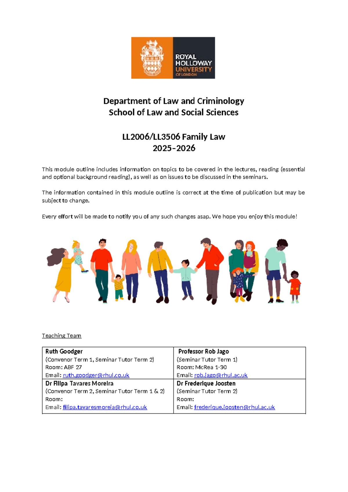 Family Law Module Handbook (LL3506) - Autumn Term 2025-2026 - Studocu