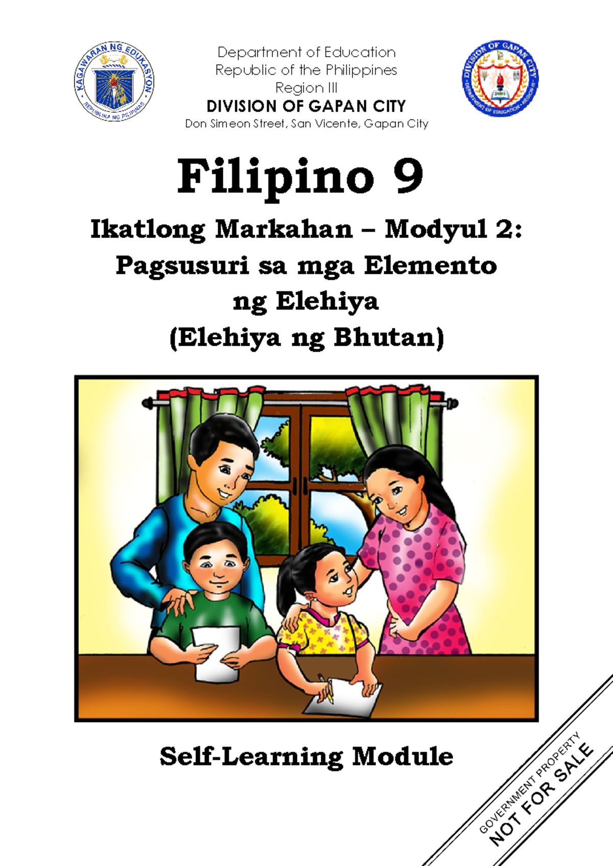 Filipino 9 SLMs 3rd Quarter Modyul 2: Pagsusuri ng Elehiya - Studocu
