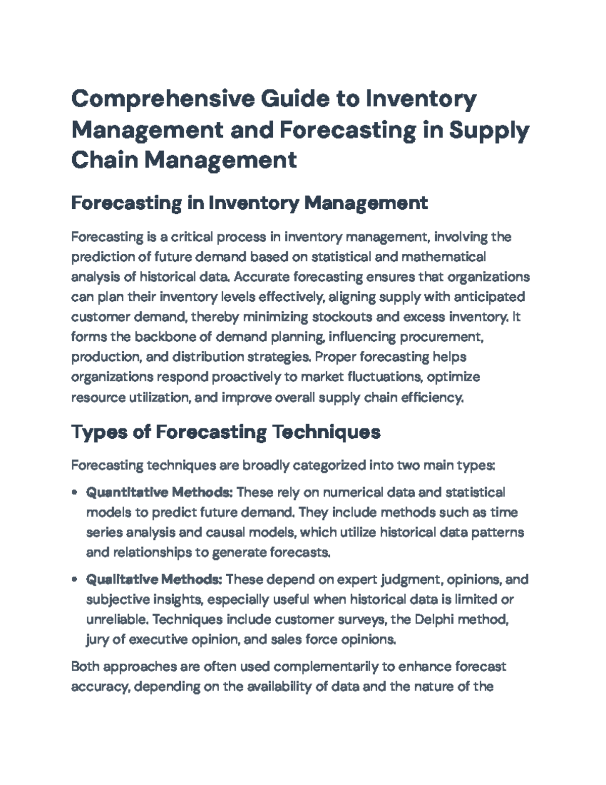 Comprehensive Guide to Inventory Management & Forecasting Techniques ...