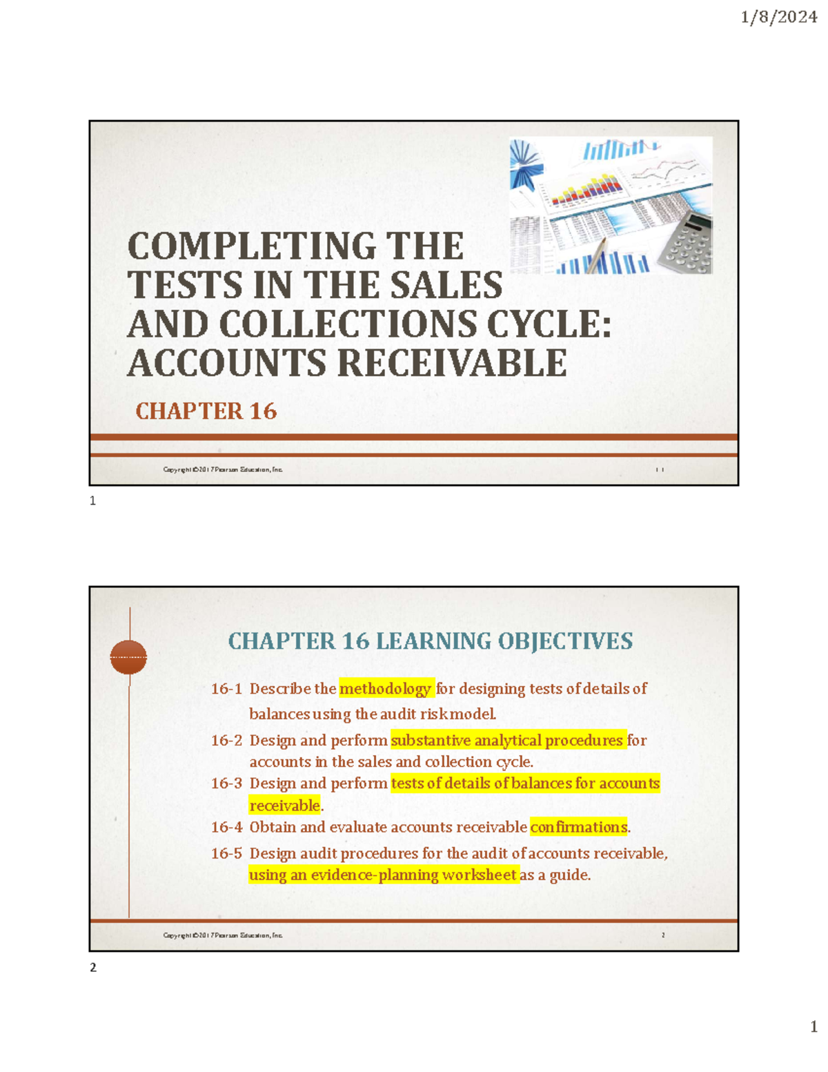Slides - Chapter 16 - St version - COMPLETING THE TESTS IN THE SALES ...