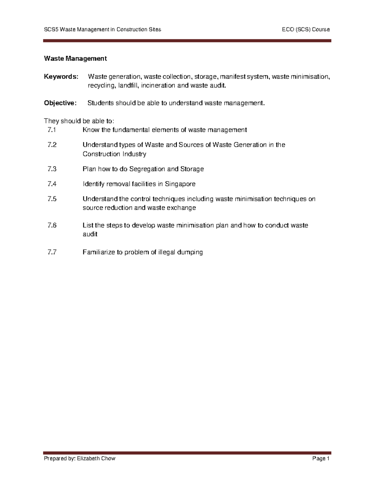 Waste Management Notes Revision 07 - Final Exam Preparation Notes - Studocu