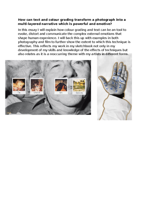 Photography - A2 - A Level - Sixth Form (A Levels) - Studocu