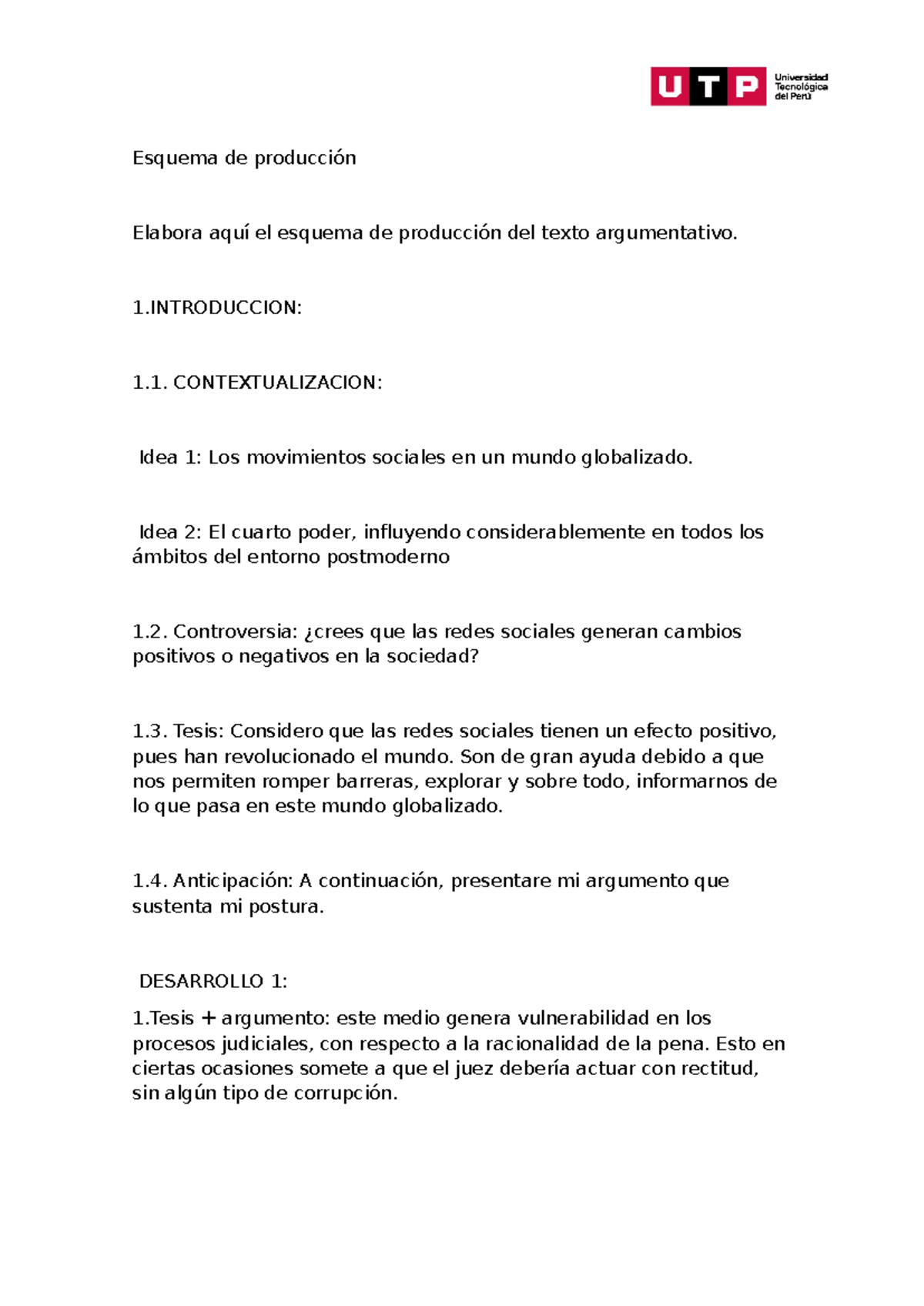 Esquema de producción semana 9 Jordan macazana castro - Esquema de ...