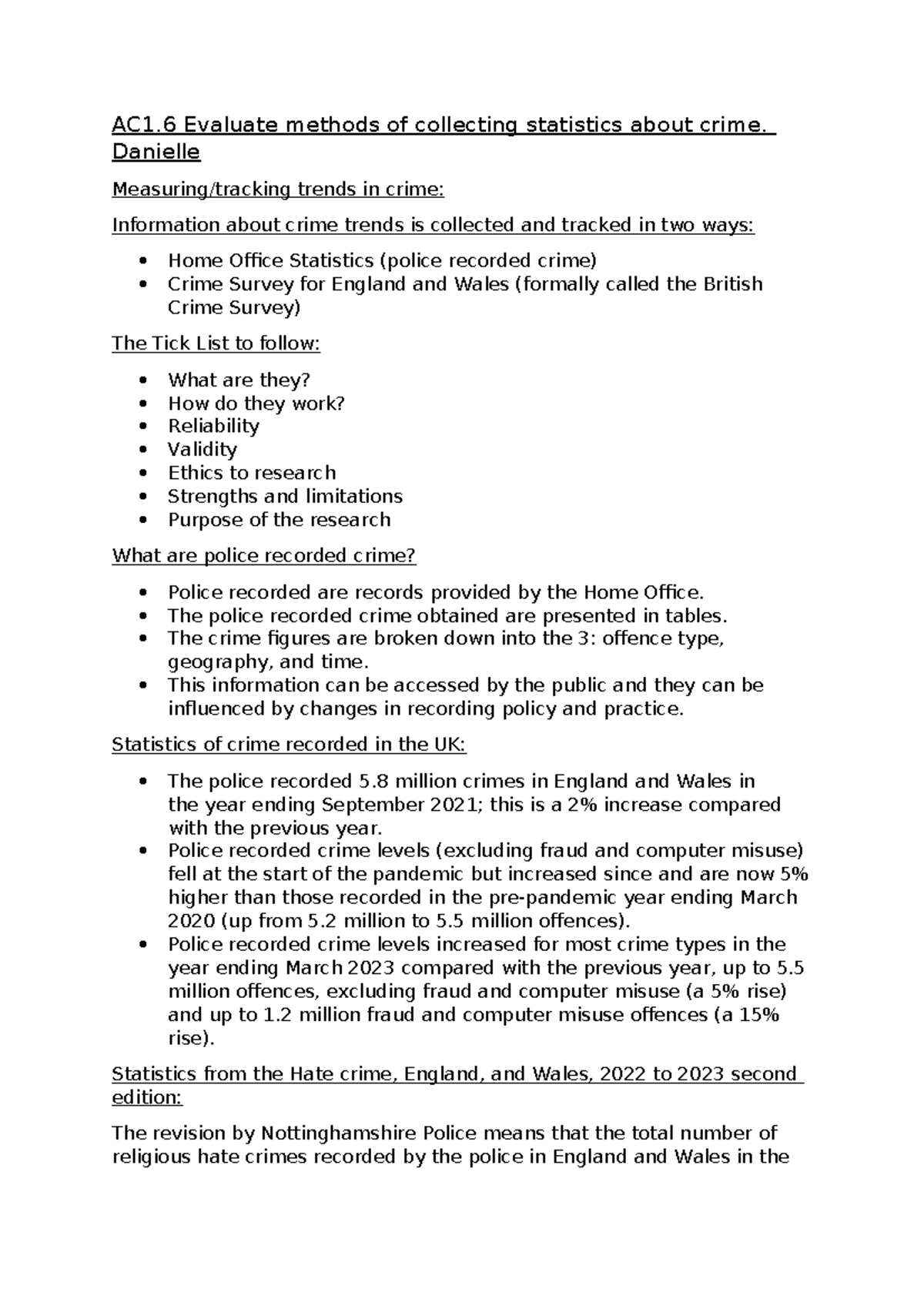 AC1.6-Evaluation of Crime Statistics Collection Methods and Trends ...