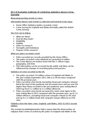 WJEC Criminology Unit 1 AC2.1 (IN FULL) - Criminology AC2 - Comparing ...