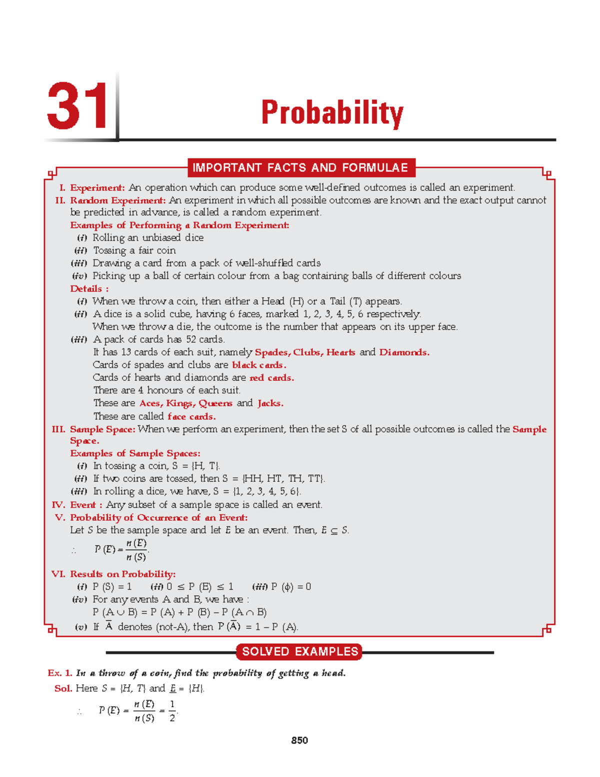 Ch31 Probability - Key Concepts and Formulas for Exams - Studocu
