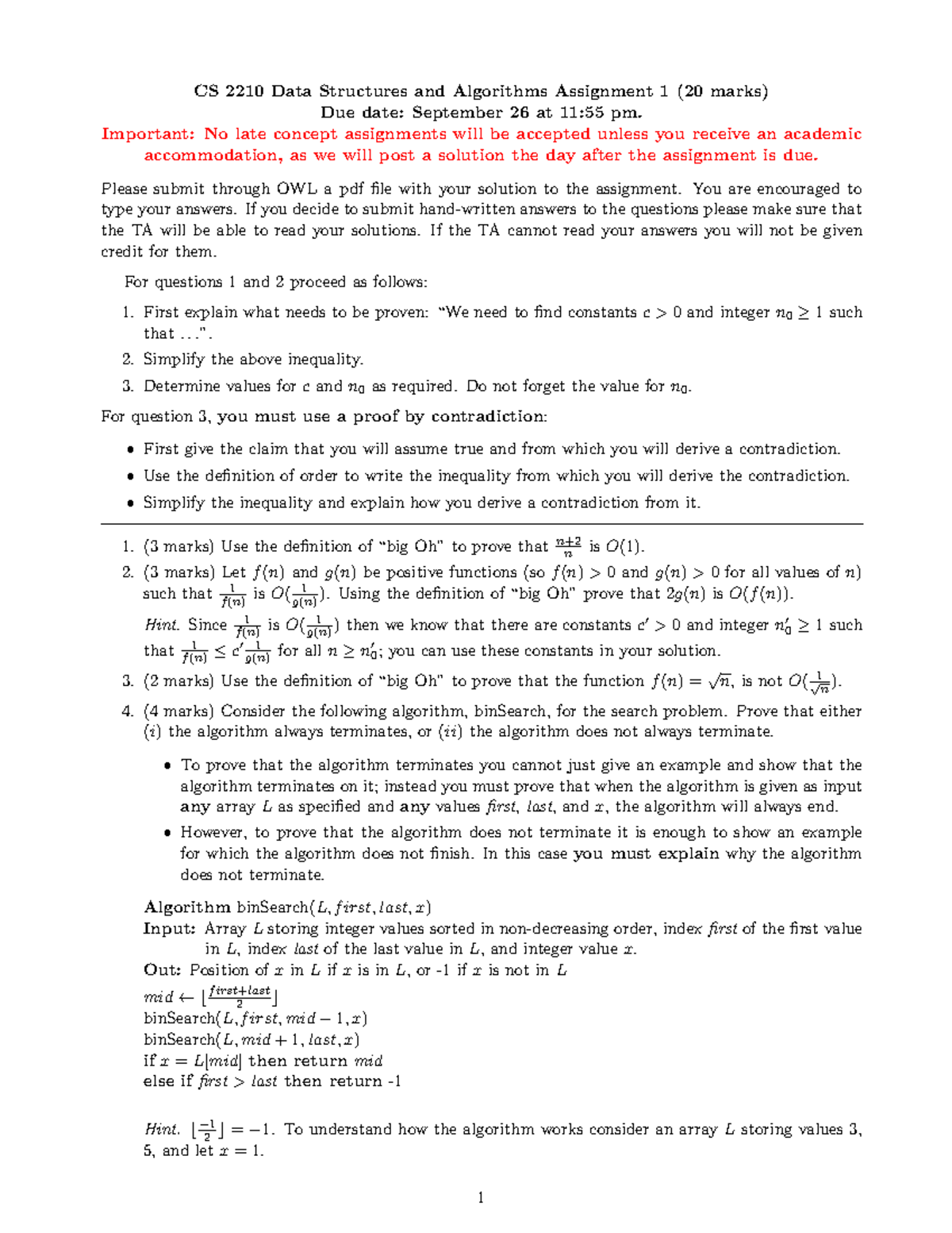 CS 2210 Data Structures & Algorithms Assignment 1 Guidelines (2025-2026 ...
