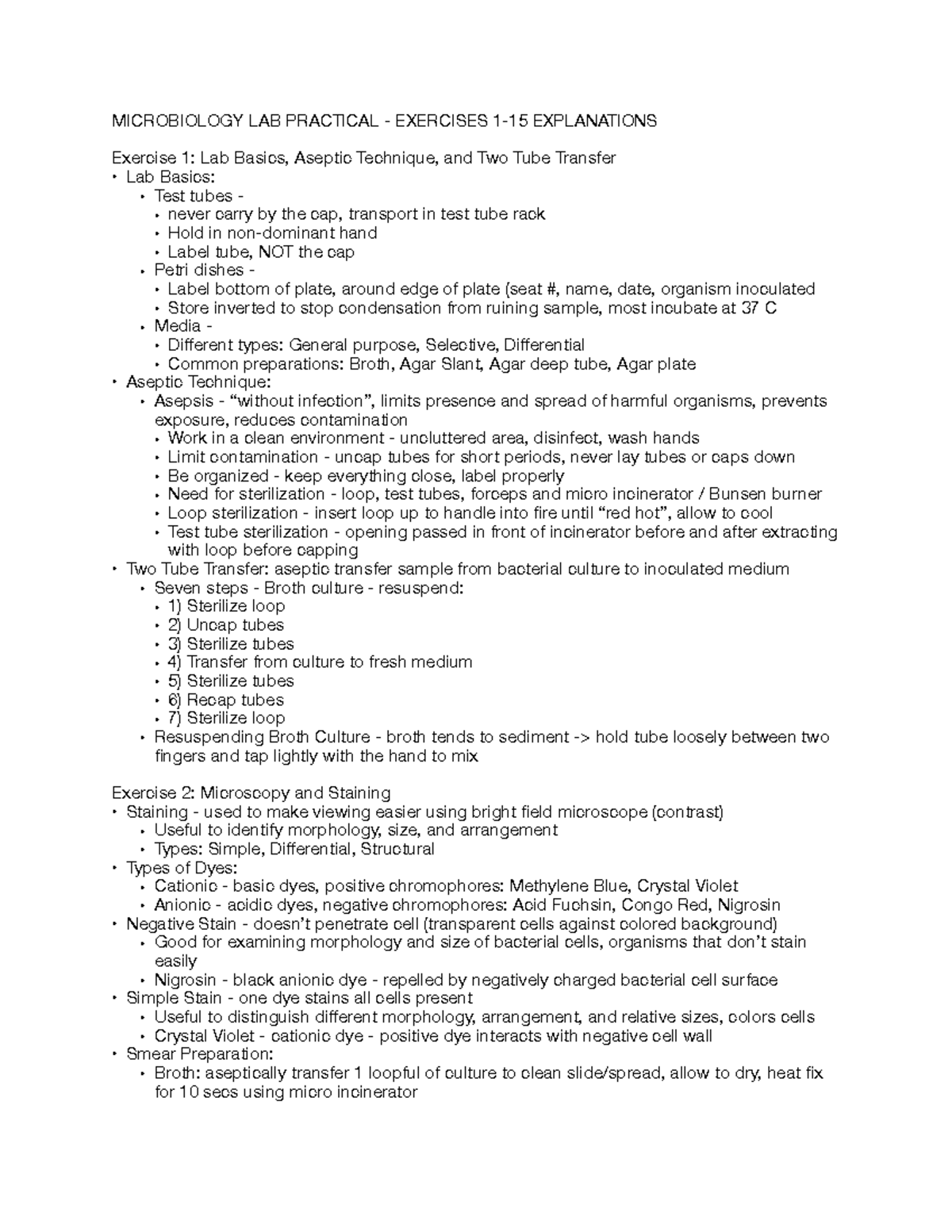Final LAB Practical - Study information from Microbiology Online Lab ...
