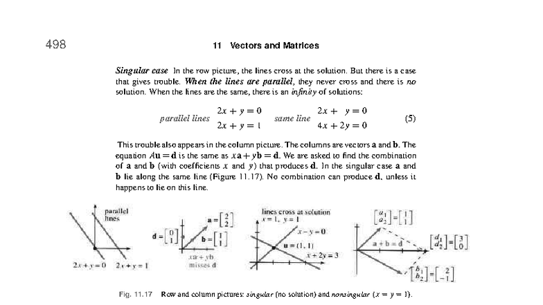 CH11 498 Vectors and Matrices: Singular Cases Explained - Studocu