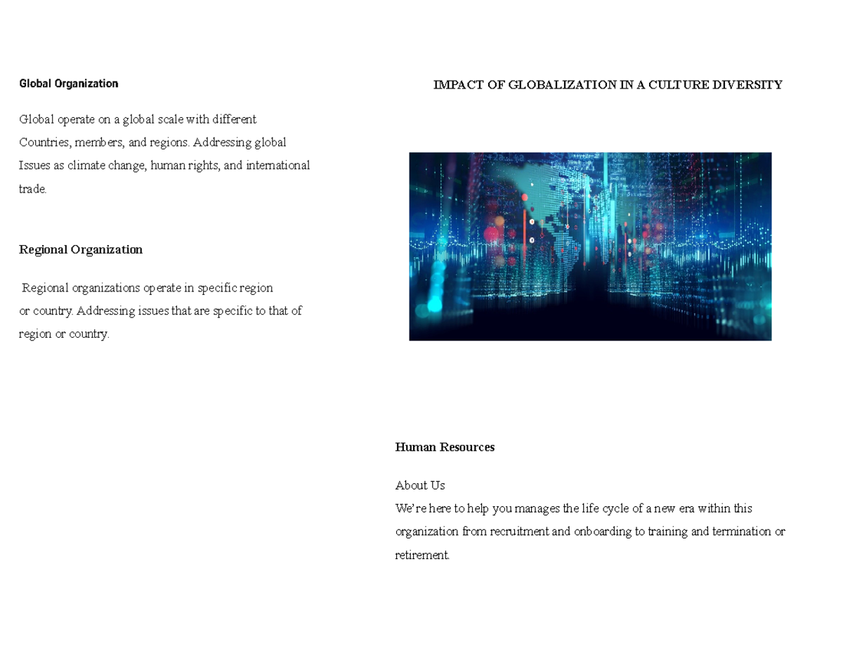 HRM-320 7-1 Project Two: Globalization and Cultural Diversity Insights ...