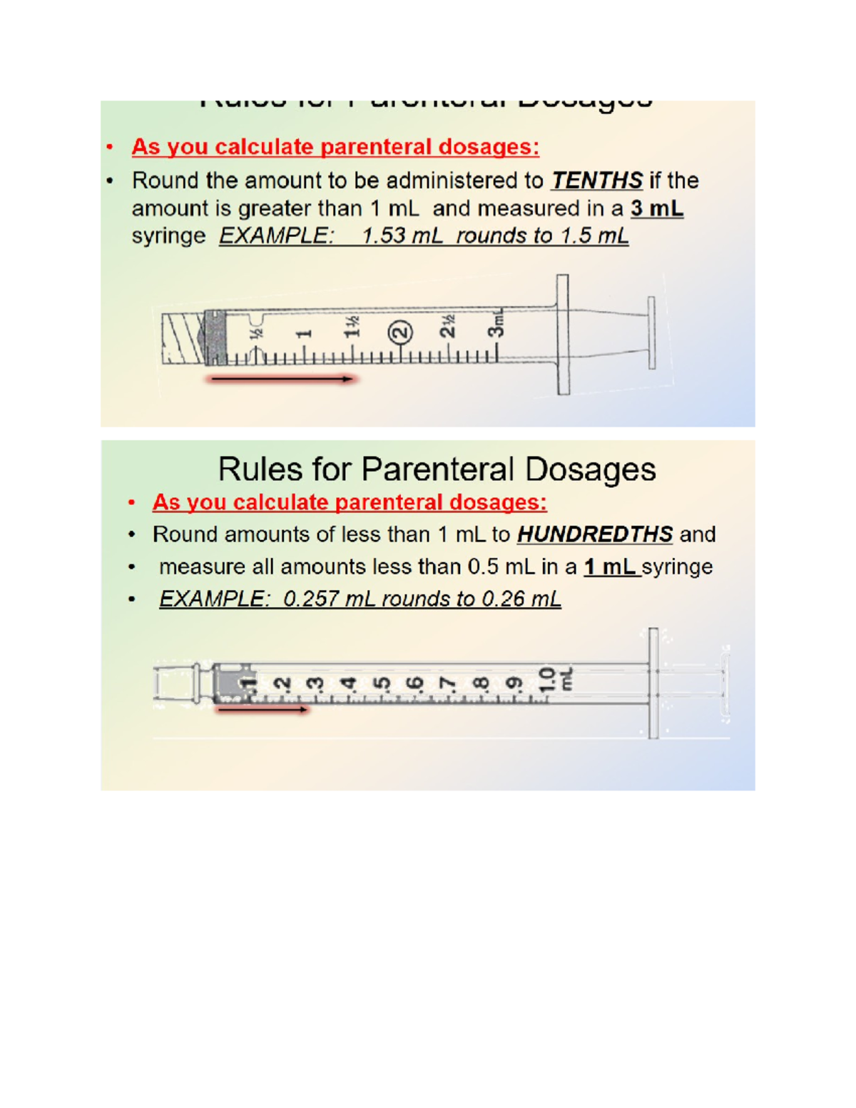 Medcomp Help: Parenteral Dosage Calculation Guidelines - Studocu