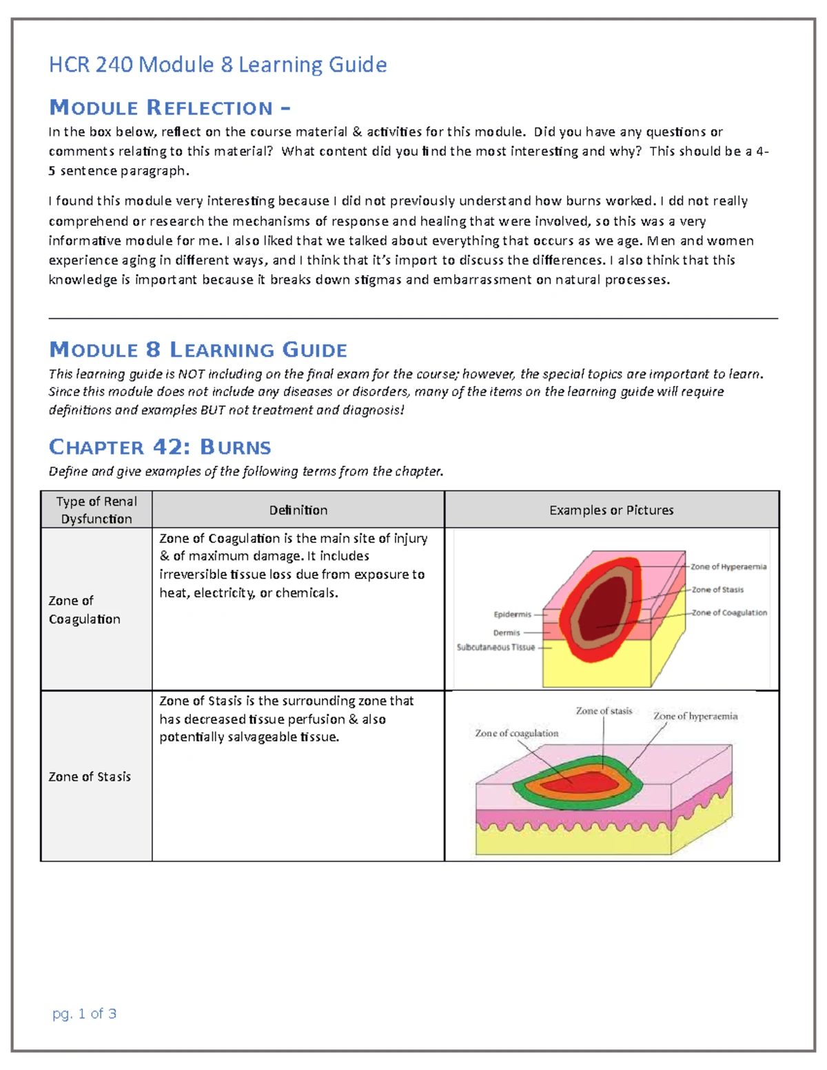 HCR 240 Module 1 Learning Guide: Key Concepts and Reflection Notes ...