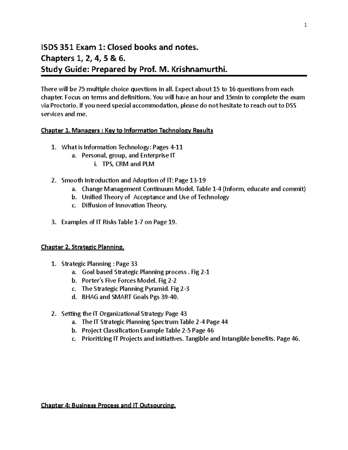ISDS 351 Exam 1 Complete Study Guide and Key Topics Review - Studocu