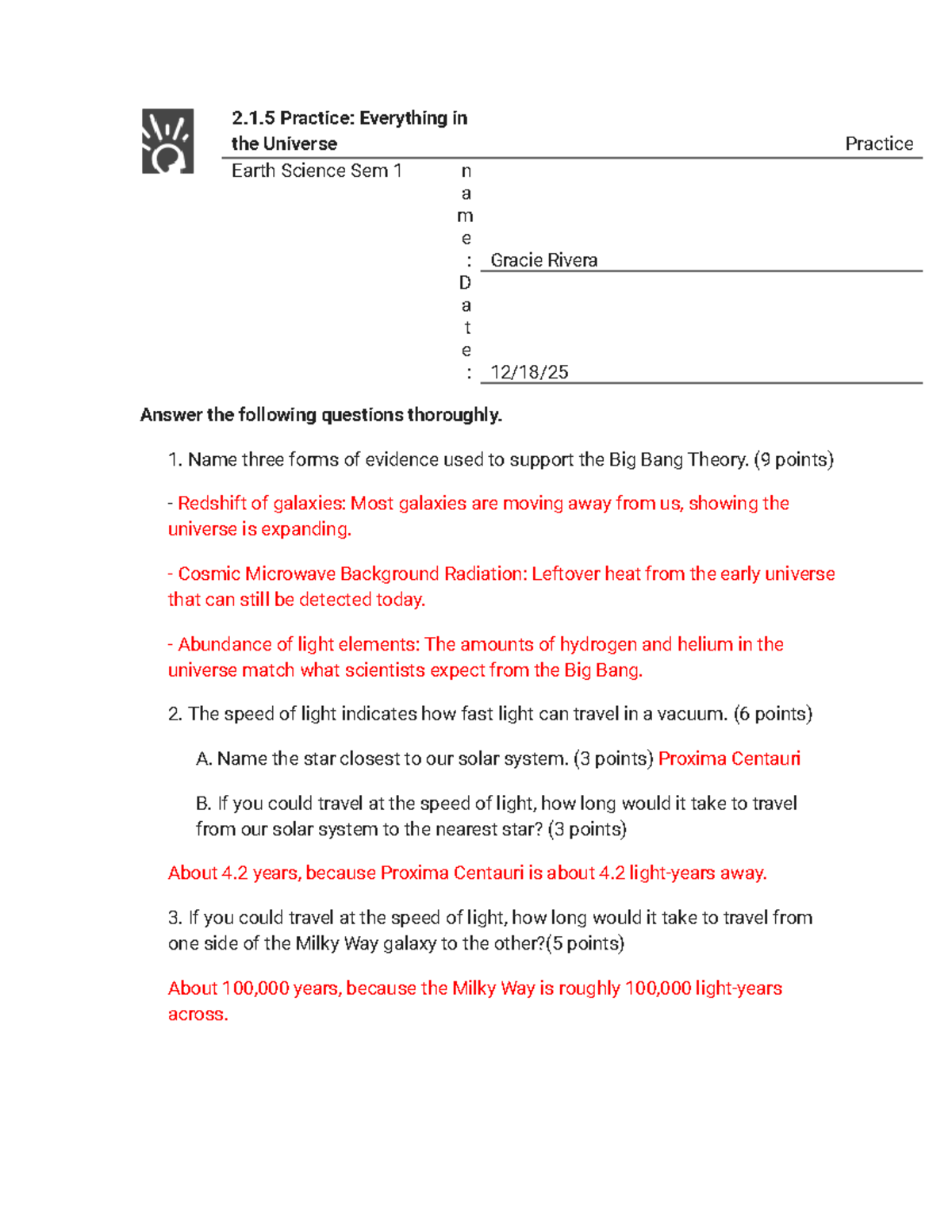 2.1.5 Practice: Evidence for the Big Bang Theory - Earth Science Sem 1 ...