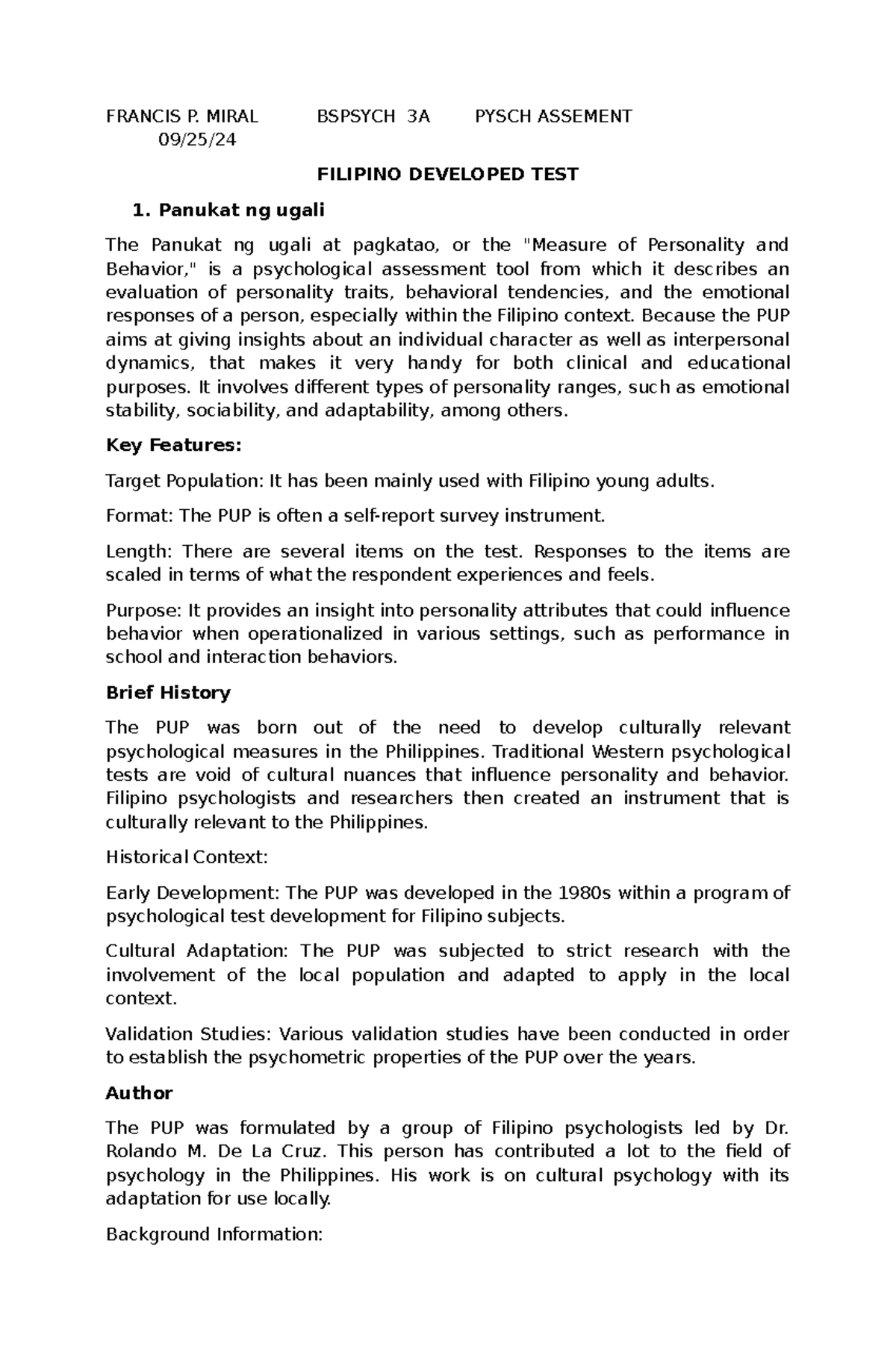 Filipino Psych Assessment Test - DSD - Studocu
