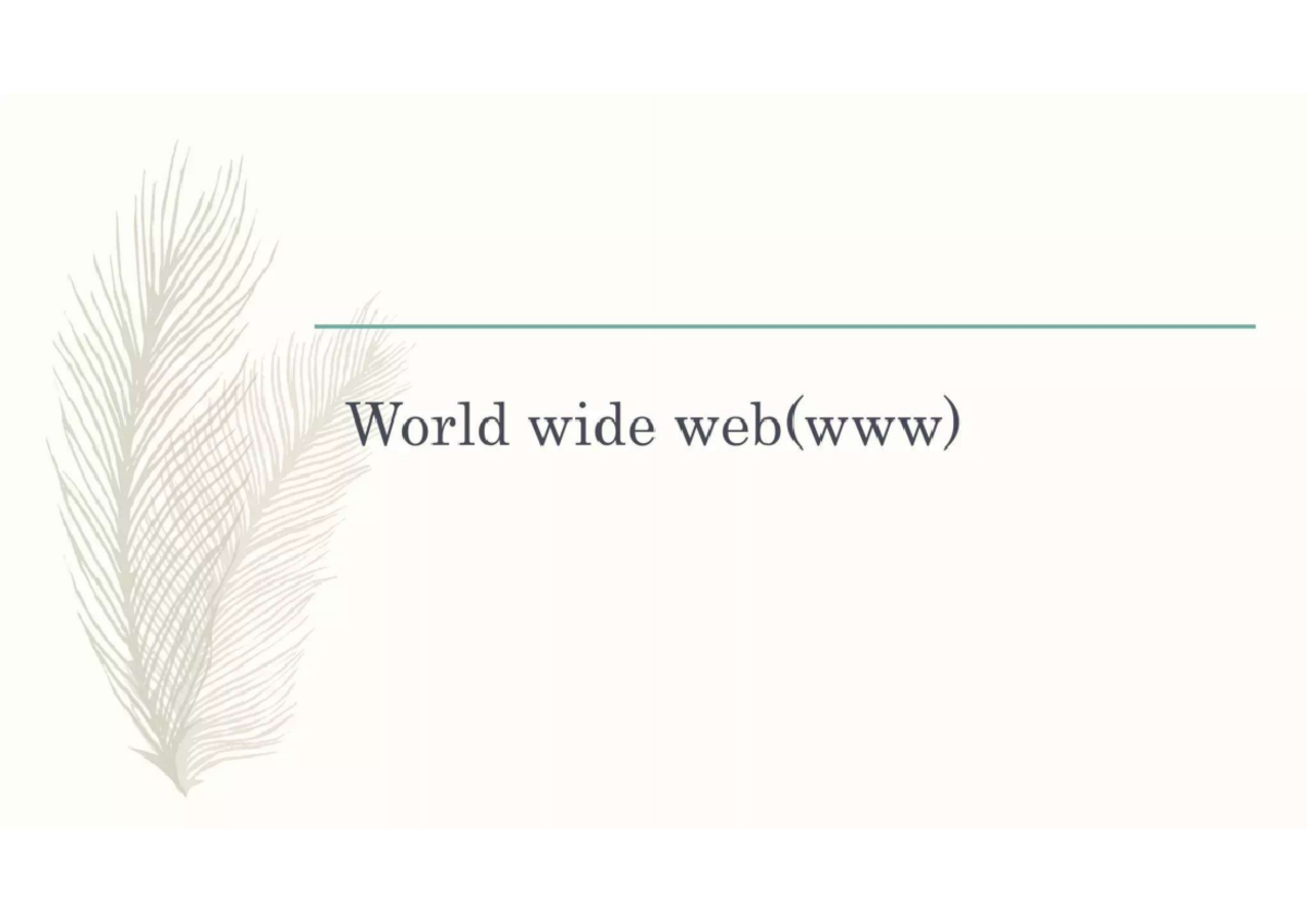 2 - Web development - World wide World wide The World Wide Web ...