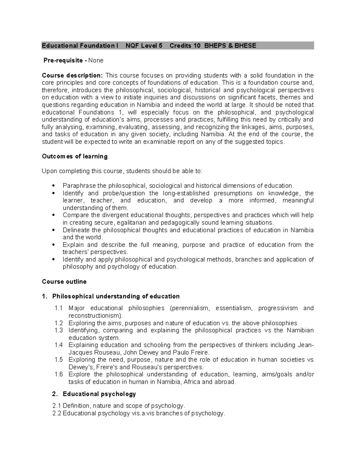 PSM Circular No. I of 2024: Vacancies in Namibia's Public Service - Studocu