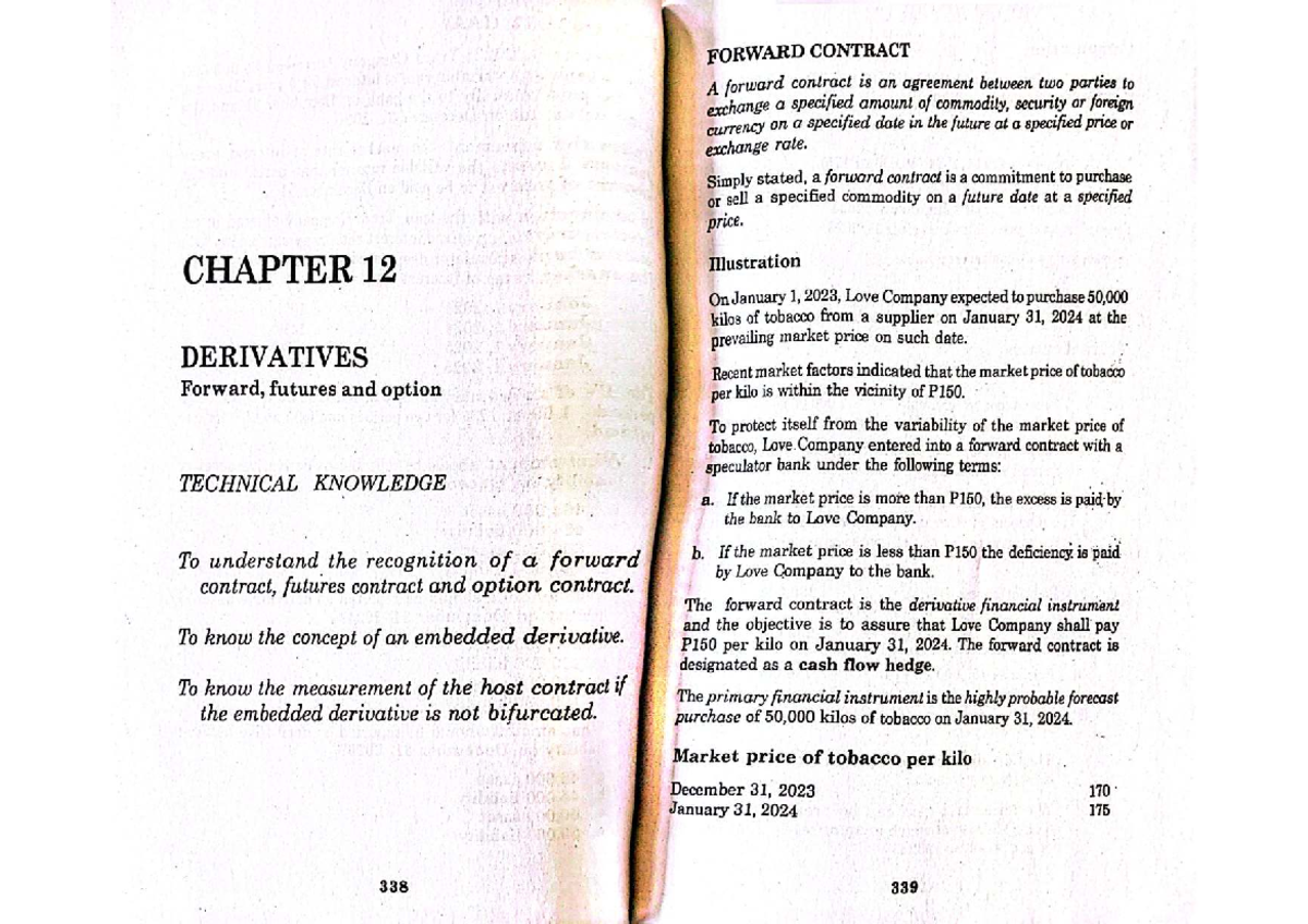 Chapter 12: Derivatives - Forward Contracts and Options Analysis - Studocu