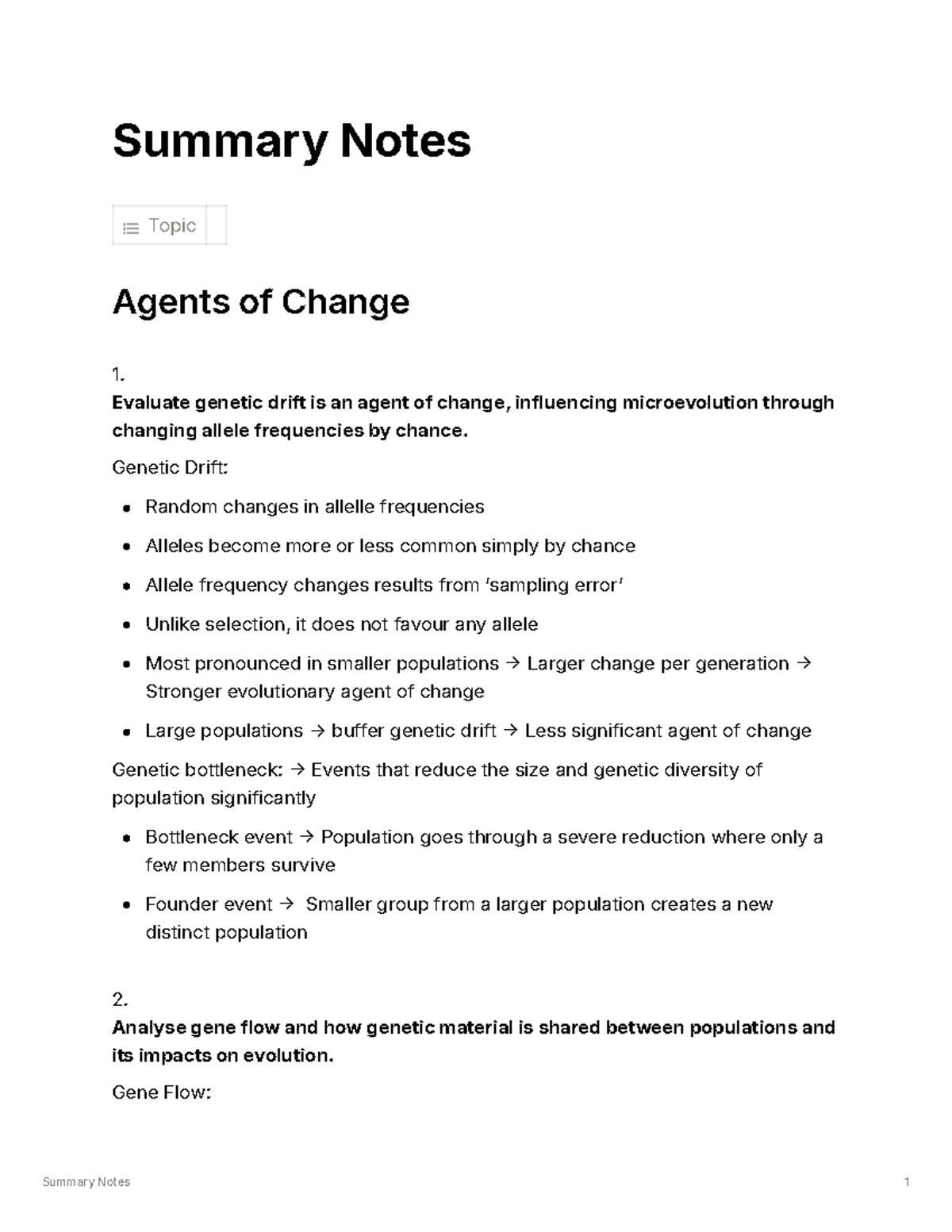 Agents of Change: Genetic Drift, Gene Flow, and Evolutionary Impacts ...