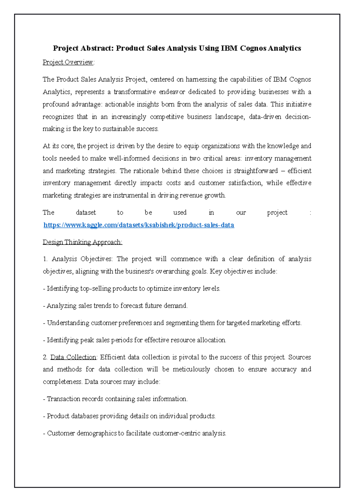 DAC_Phase_1_Product_Sales_Analysis_using_IBM_Cognos_Analytics - Studocu