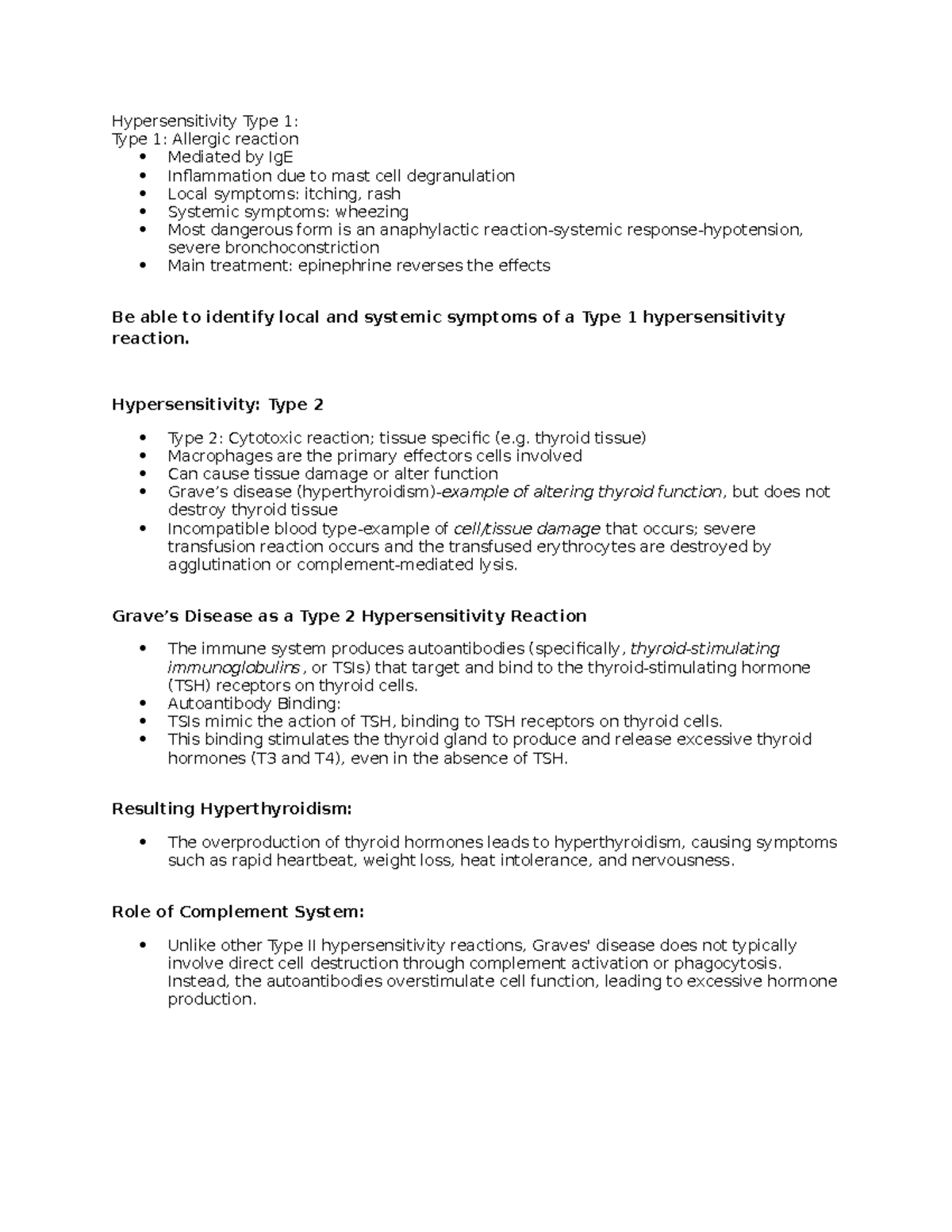 Hypersensitivity Study Guide - Hypersensitivity Type 1: Type 1 ...