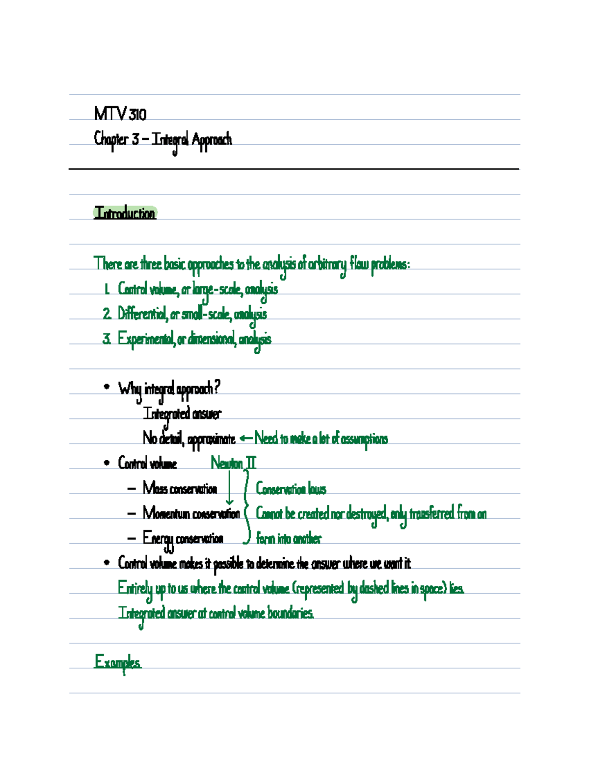 Chapter 3 - Integral Approach to Flow Analysis (ENG 101) - Studocu