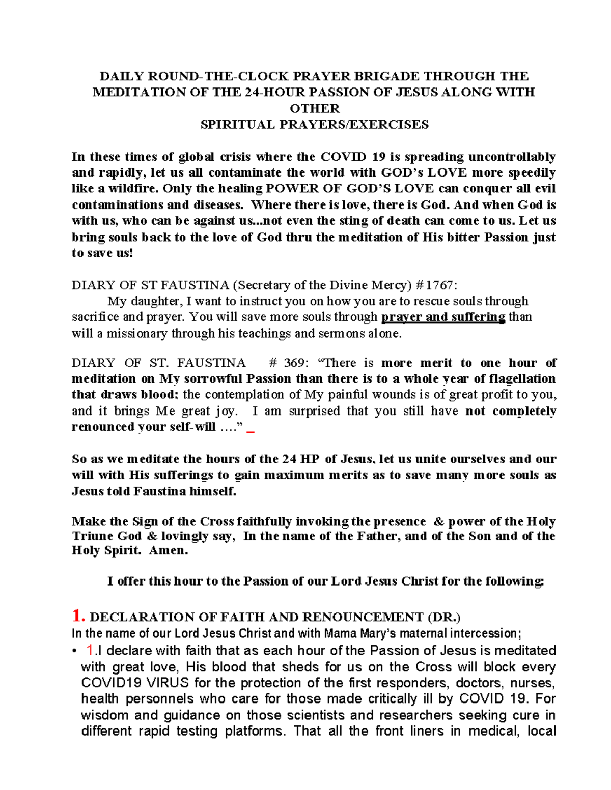 Covid 19 Prayer Brigade 4920 - DAILY ROUND-THE-CLOCK PRAYER BRIGADE ...