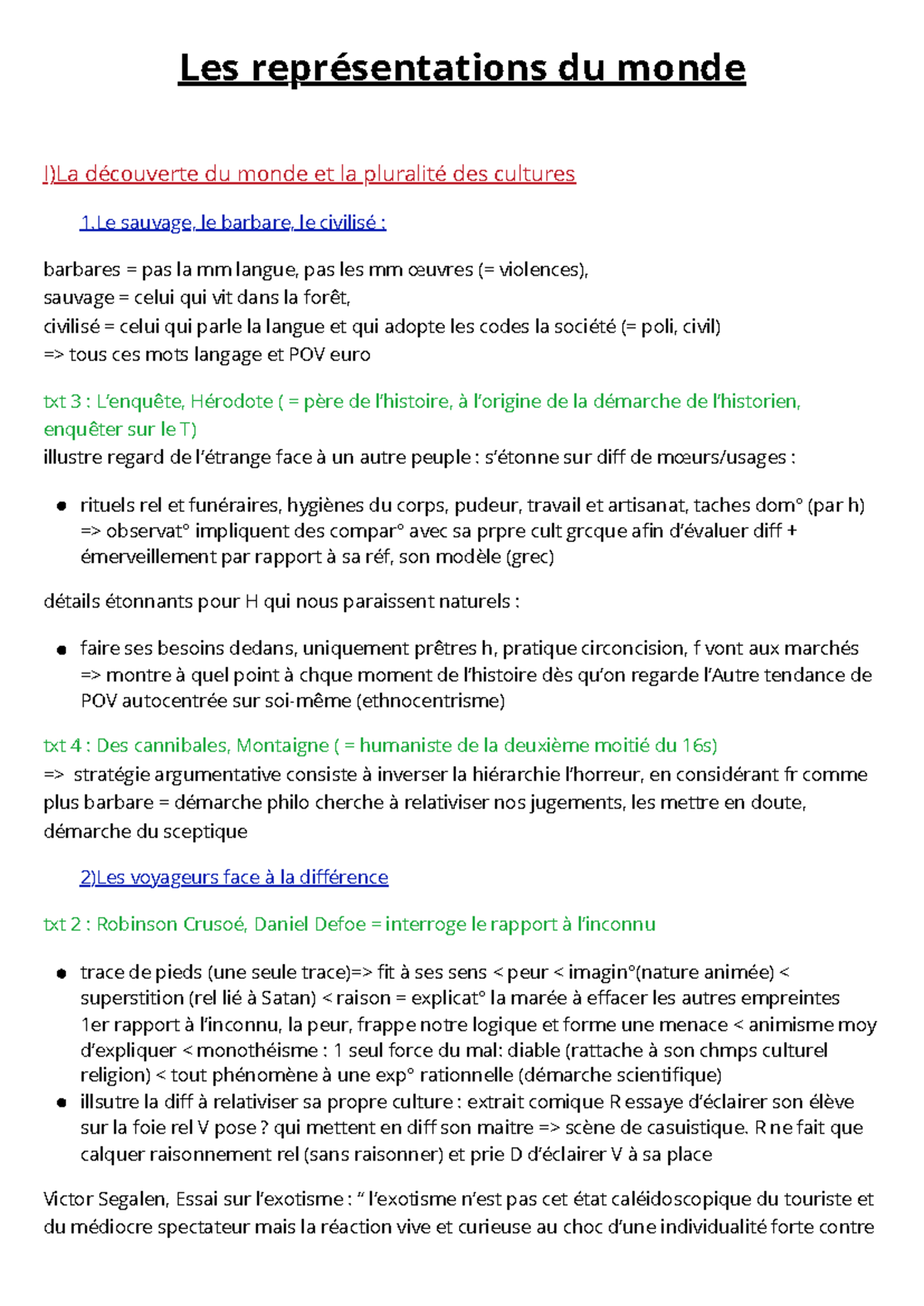 Représentations du monde : Analyse des cultures et de l'exotisme HLP 2S ...