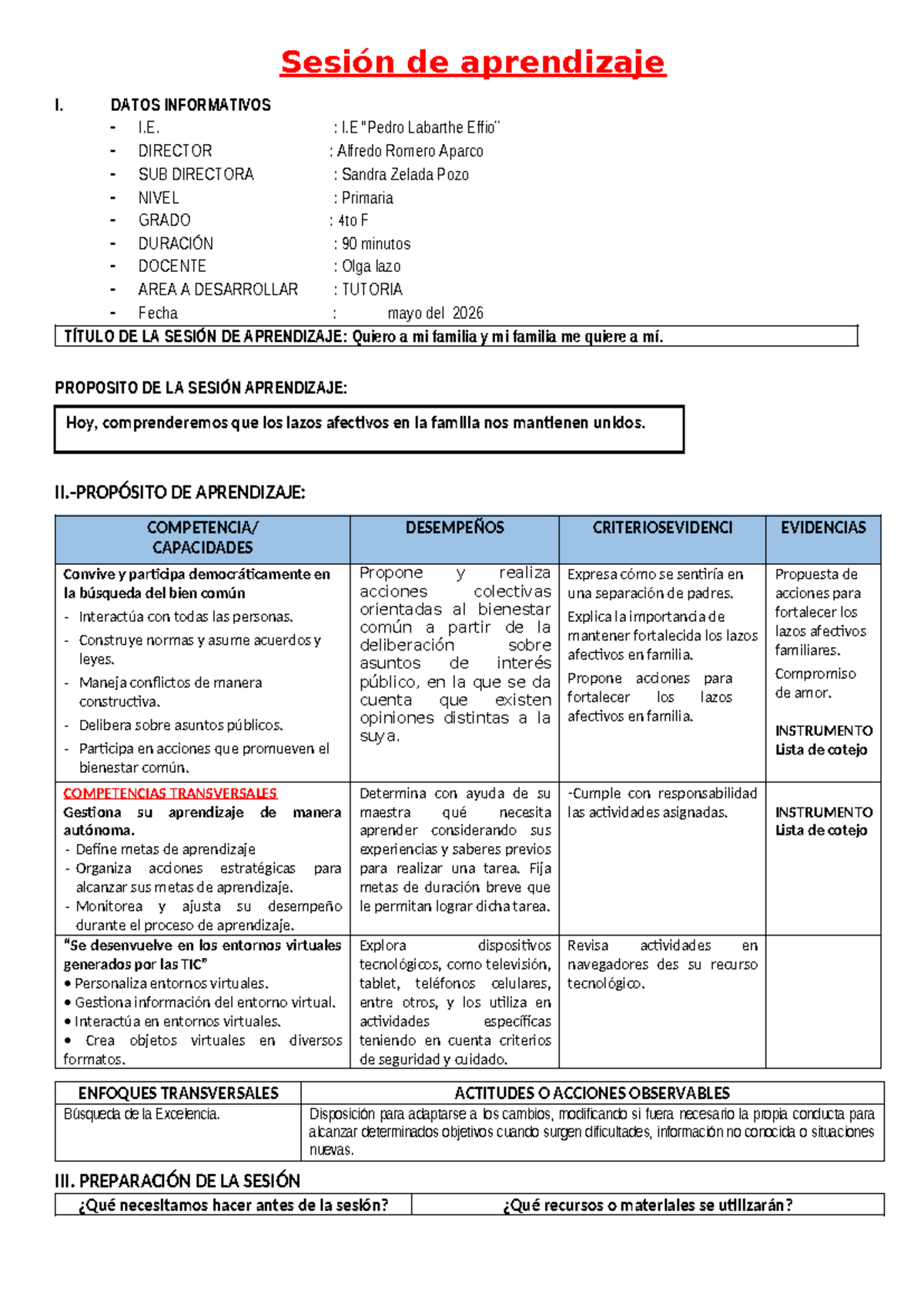 TUT 4to F: Quiero a mi familia y mi familia me quiere a mí - Sesión de ...