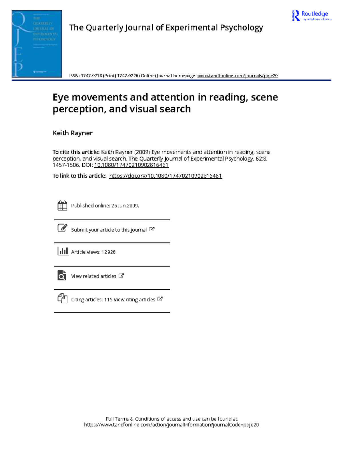 Eye Movements and Attention: Insights from Reading, Scene Perception ...