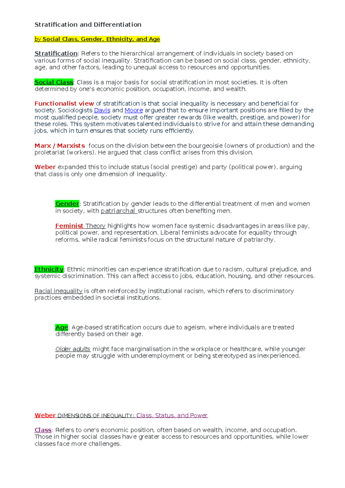 SOC 101: Overview of Stratification and Social Inequality Factors - Studocu