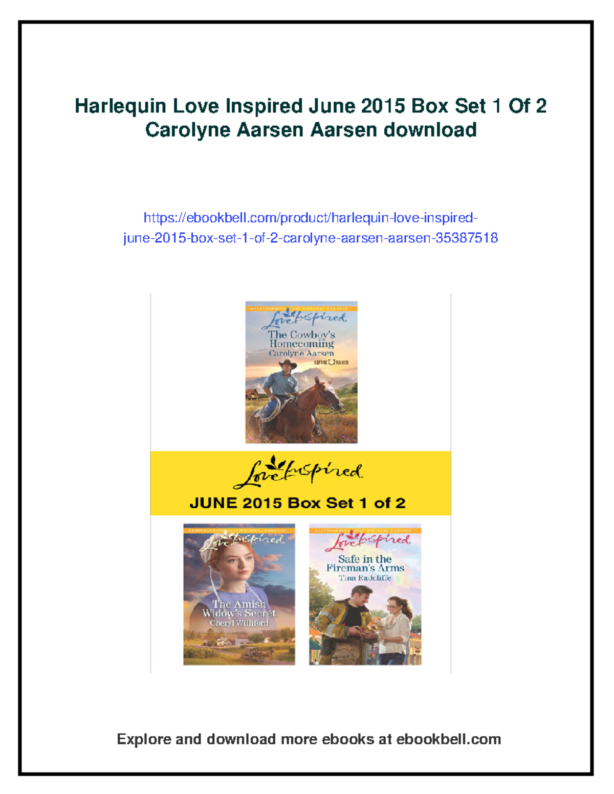 A Father's Promise by Carolyne Aarsen - June 2015 Box Set 1 of 2 - Studocu